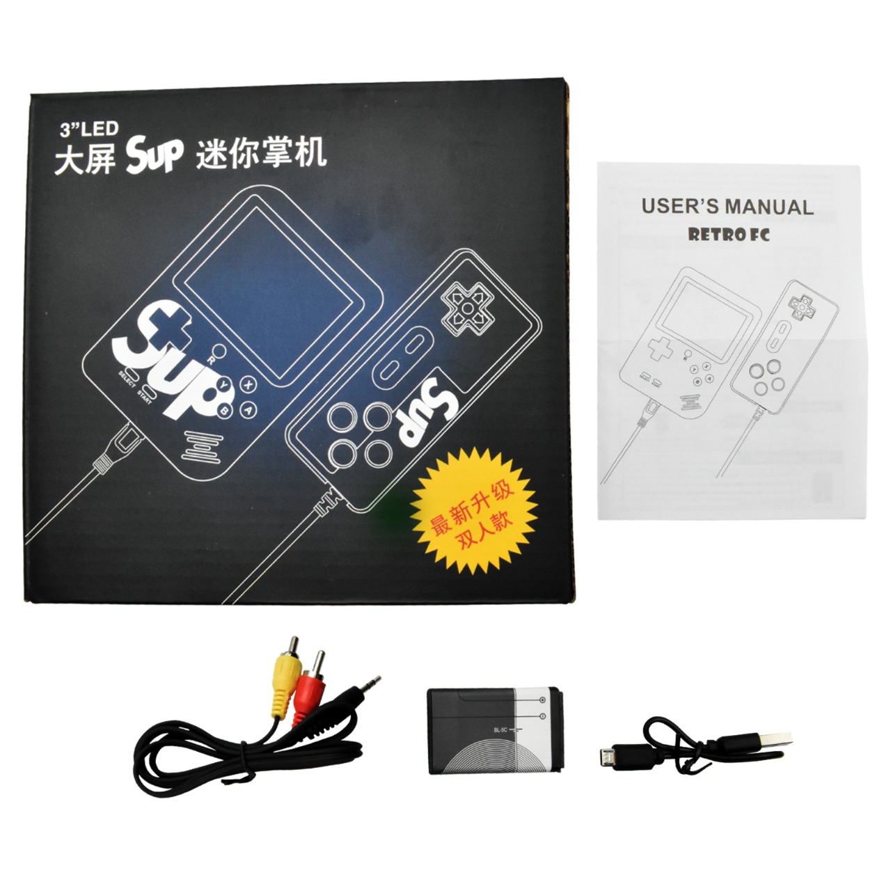 Mini Consola retro SUP 400 juegos+ Mando Adicional 2 jugadores Rojo ...